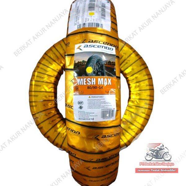 BAN MOTOR ASCENDO MESH MAX MT405 80/90-14 Tubeless Bonus Pentil ...