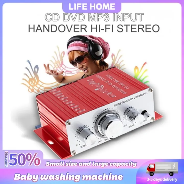 12V 2CH Mini Hi-Fi Stereo Audio Small Amplifier AMP for Car Motorcycle ...