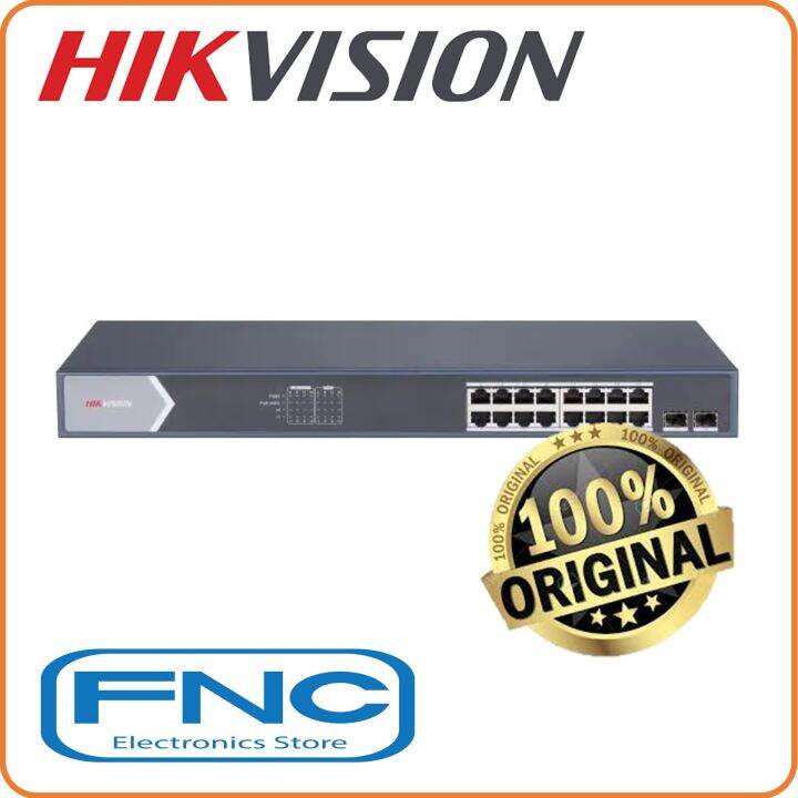 HIKVISION DS-3E0518P-E/M Network 16 × Gigabit PoE Ports With 2 × ...
