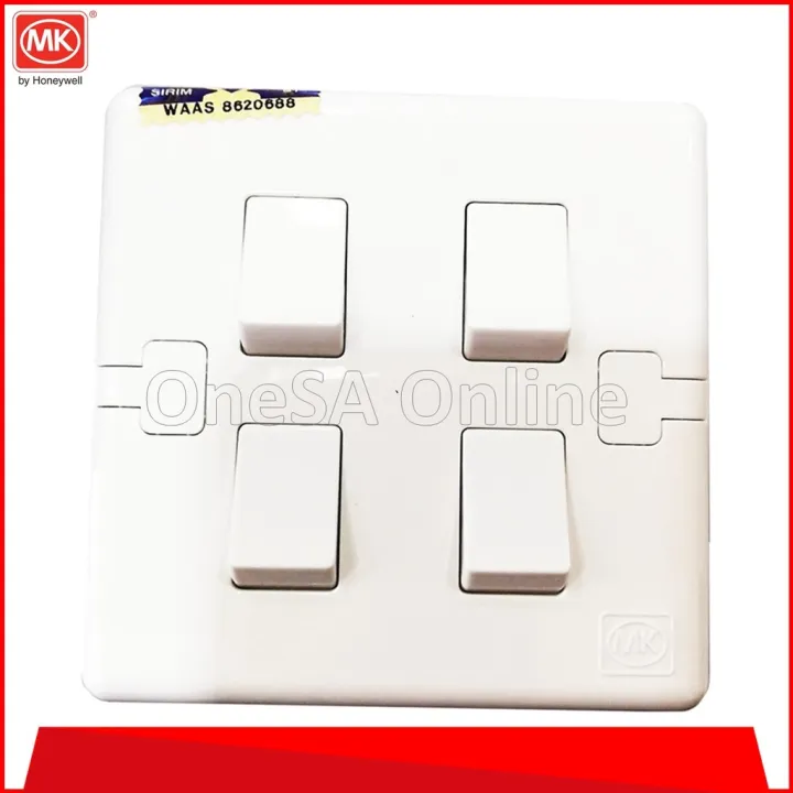 MK PVC 3 GANG 1 WAY SWITCH, 10A, (E8873-W1-WHI) | Lazada