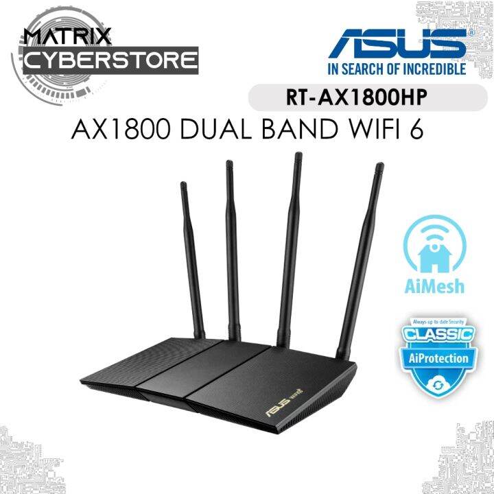 ASUS RT-AX1800HP AX1800 Dual Band WiFi 6 (802.11ax) Router supporting ...