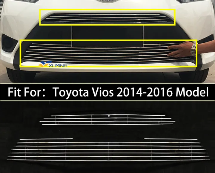 Xuming FOR Toyota Vios Car Front Bumper Center Lower Vent Grille 2 Pcs ...