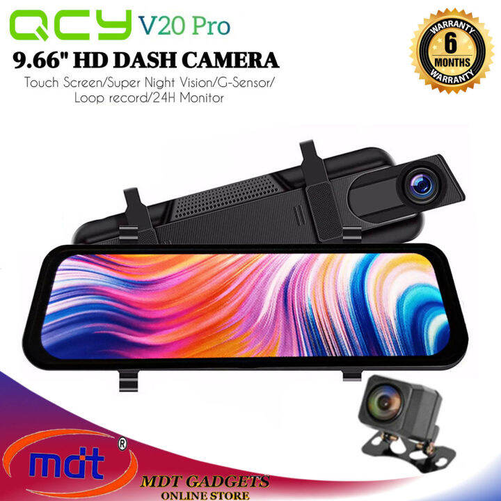 New!!! QCY V20 PRO INTELLIGENT CAR DASHCAM 9.66" TOUCH SCREEN | Lazada PH