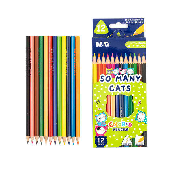 M&G So Many Cats Triangle Color Pencil 12 Colors AWP343A1 | Lazada PH