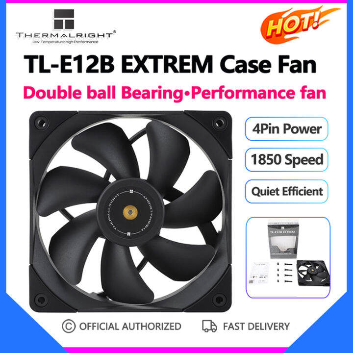 Thermalright TL-E12B EXTREM Case Fan 120mm CPU Cooling Fan 4pin PWM Double Ball Bearing 1850 rpm ...