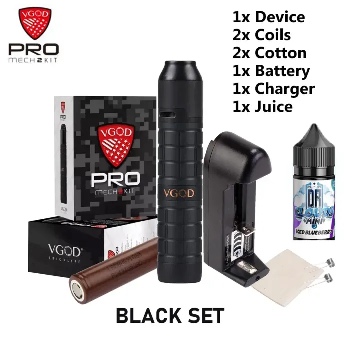 Full Set original Charger Vgod Pro Mech 2 Hybrid Mechanical Camo Kit Free Juice Vapor BLACK CAMO ...