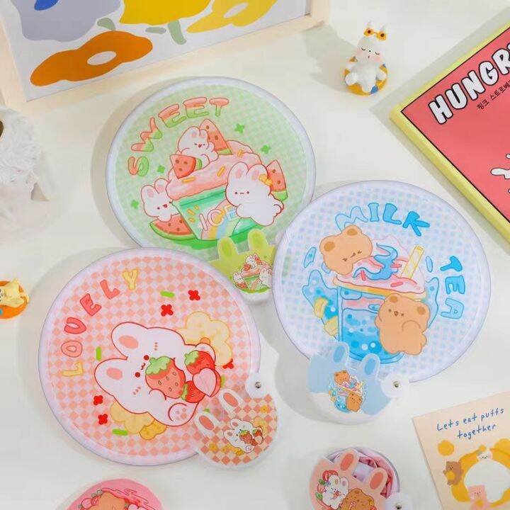 Miya Portable small fan cute cartoon pattern folding portable cloth ...
