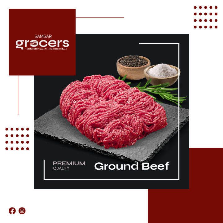 SAMGAR Grocers Ground Beef Lean 80% Beef Giniling 1 Kilo Premium ...