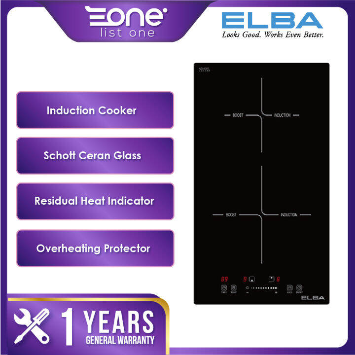 ELBA 1500W+2100W Scott Ceran Glass Induction Cooker EDIC-K3082ST (BK ...