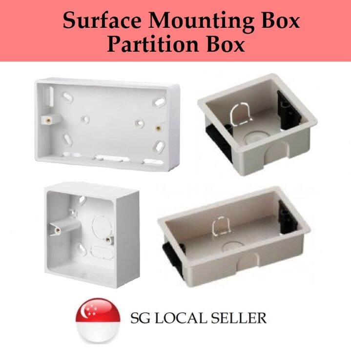 [Bundle of 4] 2Gang 2G Switch Socket Surface Mounting Box Partition Box ...