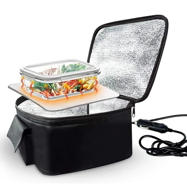 Portable Car Electric Heating Bag 12V Meal Food Warmer Container Heated ...