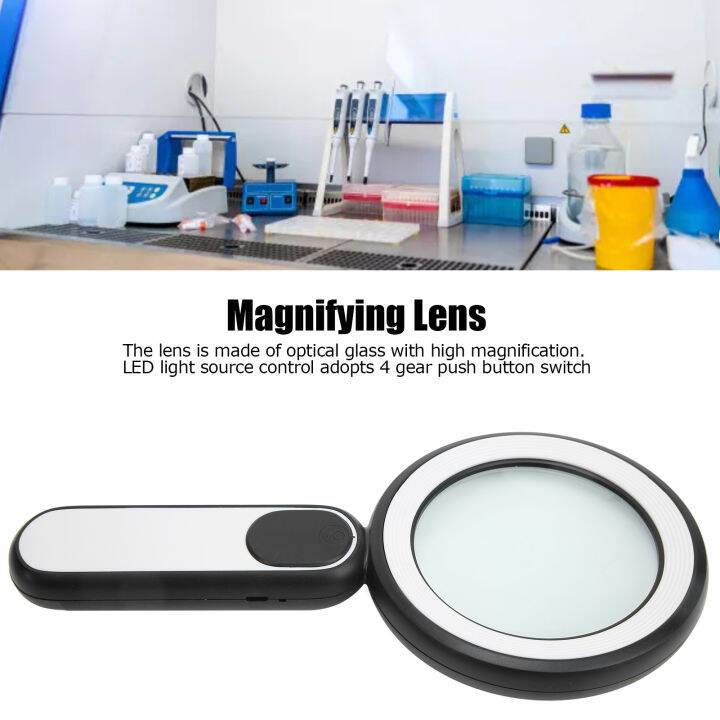 Magnifying Glass LED 10X Magnification Magnifier Lens Adjustable for ...