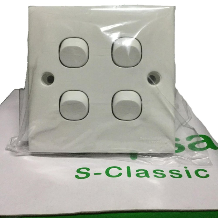SCHNEIDER Saklar 4 Tombol Saklar Lampu 4 Gang Classic | Lazada Indonesia