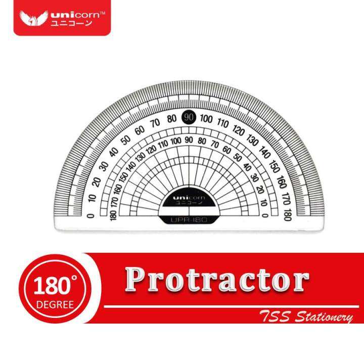 UNICORN - 180 Degree Protractor Ruler Transparent 10cm (1pcs ...