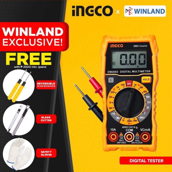 INGCO by Winland Tools Digital Multimeter Tester Multi Tester ...