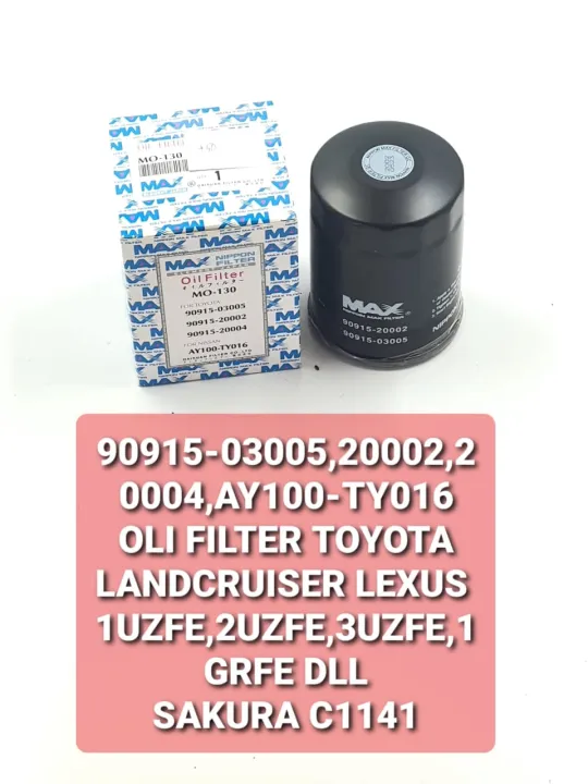 90915-03005 20002 20004 AY100-TY016 OLI FILTER MAX MO-130 SKR C-1141 ...