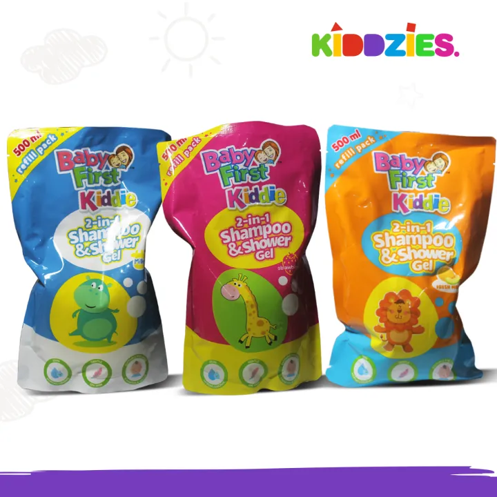 Baby First - Kiddie 2 in 1 Shampoo & Shower Gel - Milk/Strawberry/Fresh ...