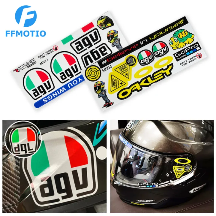 FFMOTIO Motorcycle Helmet Sticker AGV Helmet Lens Decals 3M Reflective ...
