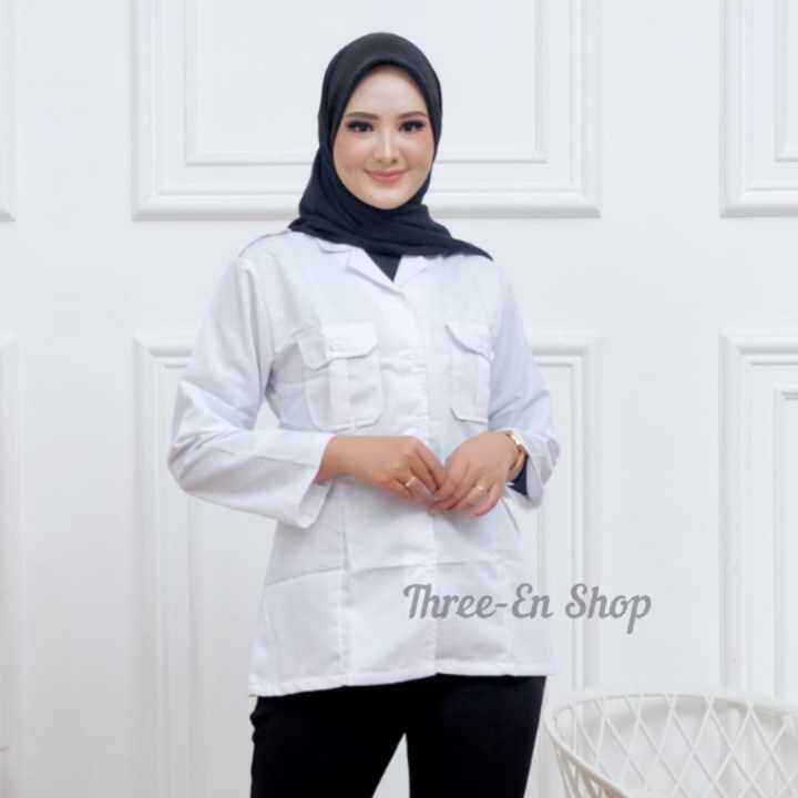 BAJU DINAS RESMI ASN KEMEJA WARNA PUTIH UNTUK PERAWAT / ASN / PNS BAHAN KATUN OXFORD LENGAN ...