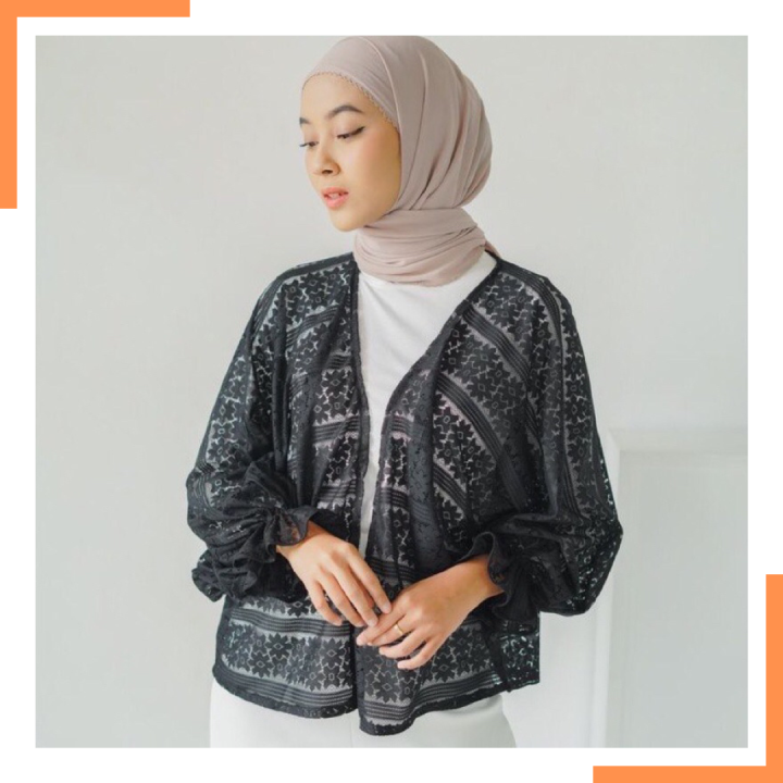 Baju Outer Wanita Kondangan Cape Brokat Luaran Crop Brukat Cape Pesta ...