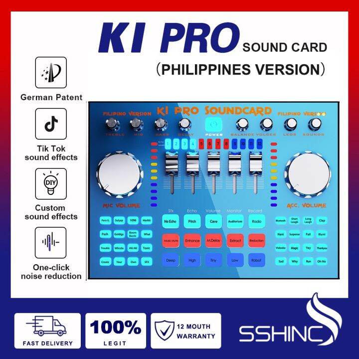 Philippines version】K1pro k1 king sound card for recording with Condenser microphone complete ...