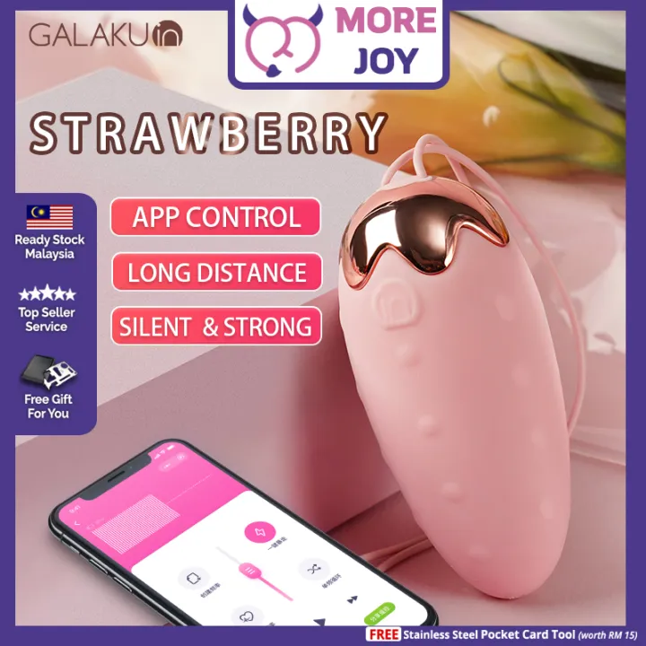 Japan GALAKU Strawberry APP Remote Control Vibrator Vagina Egg Sex Toy Female Masturbation ...
