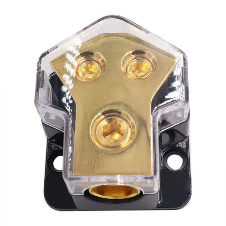 2 Way Power Distribution Block Power/Ground Splitter 0/4Gauge AWG ...