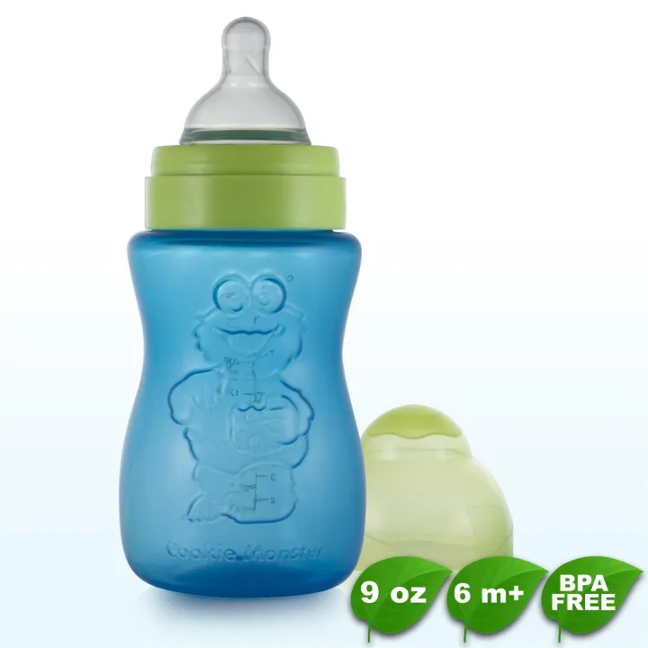 Sesame Beginnings 9oz Easy Grip Character Wide Neck Feeding Bottles ...