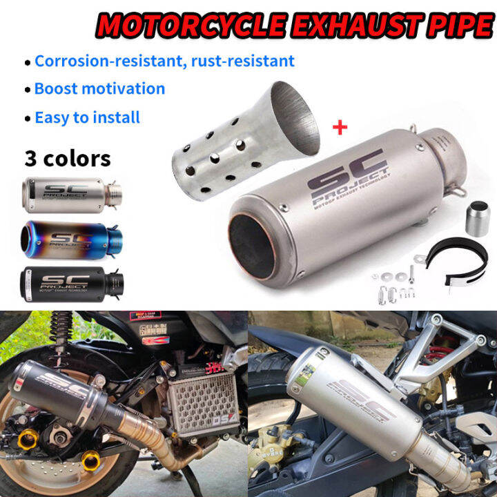 Pinph SC Motorcycle Exhaust Pipe Project Tailpipe Tail Pipe Stainless ...