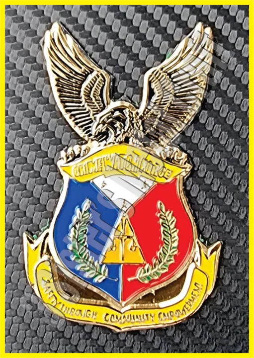 CWF (Crime Watch Force) Car emblem, Brass materials, plated gold, with ...