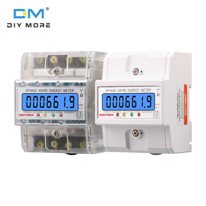 diymore 3 Phase Energy Meter 230/400V 100A Digital Electric Power Meter ...