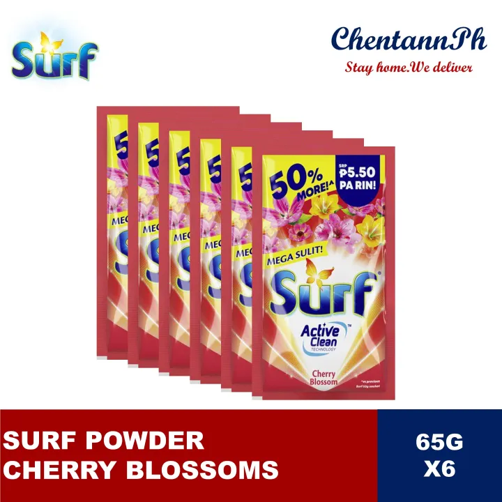 SURF Powder CHERRY BLOSSOMS Detergent Active Clean 65g x 6 pieces ...