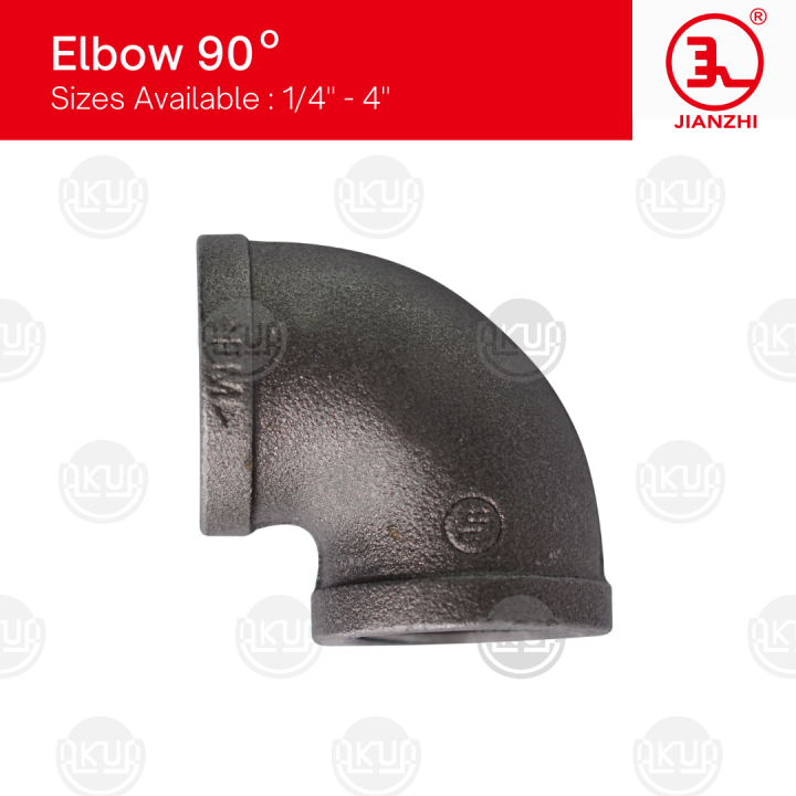 JIANZHI Brand BI/GI Threaded Elbow 90° 2" Screw Type Black Iron Galvanized Iron Threaded ...