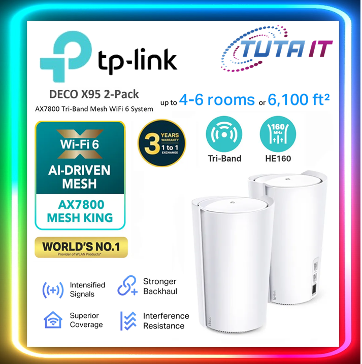 TP-link Deco X95 AX7800 Tri-Band Mesh WiFi 6 System | Lazada
