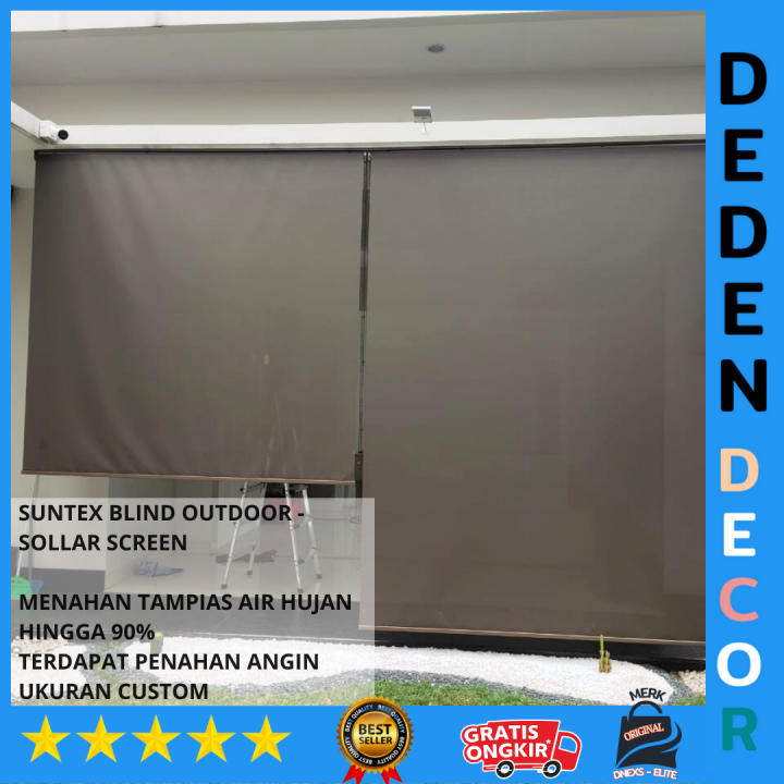 Suntex Blind Tirai Outdoor | Lebar 2m + Tinggi 3m | 2unit + Sling penahan angin 2 set | Lazada ...