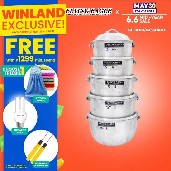 FLYING EAGLE by Winland Cookware Thick Aluminum Kaldero Swing Handle ...