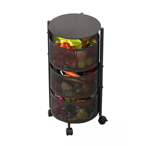 3 4 5 Layer Rotatable Kitchen Utility Trolley Cart Shelf Storage Rack ...