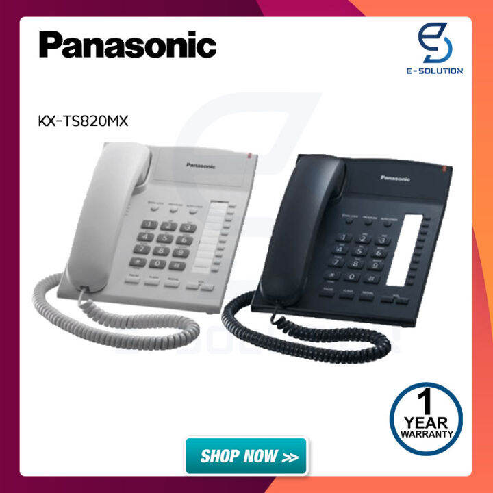 Panasonic โทรศัพท์บ้าน โทรศัพท์มีสาย โทรศัพท์มีสาย รุ่น KX-TS820 (สีขาว / สีดำ) | Lazada.co.th