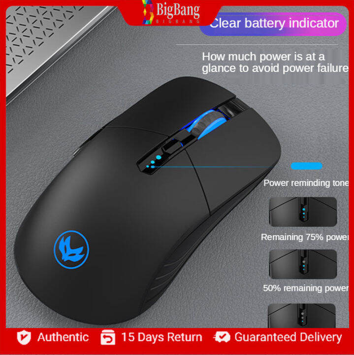 Wireless Mouse For Laptop Gaming Mouse Rechargeable Silent Breathing ...