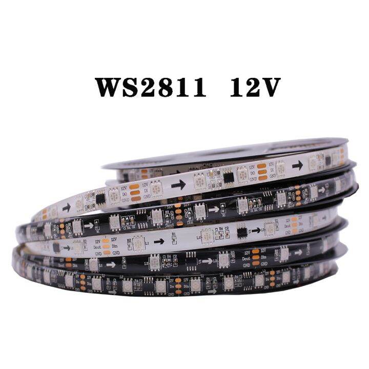 DC12V WS2811 led strip 5m 60leds/m,IP20 White PCB, 2811 led strip Addressable Digital | Lazada
