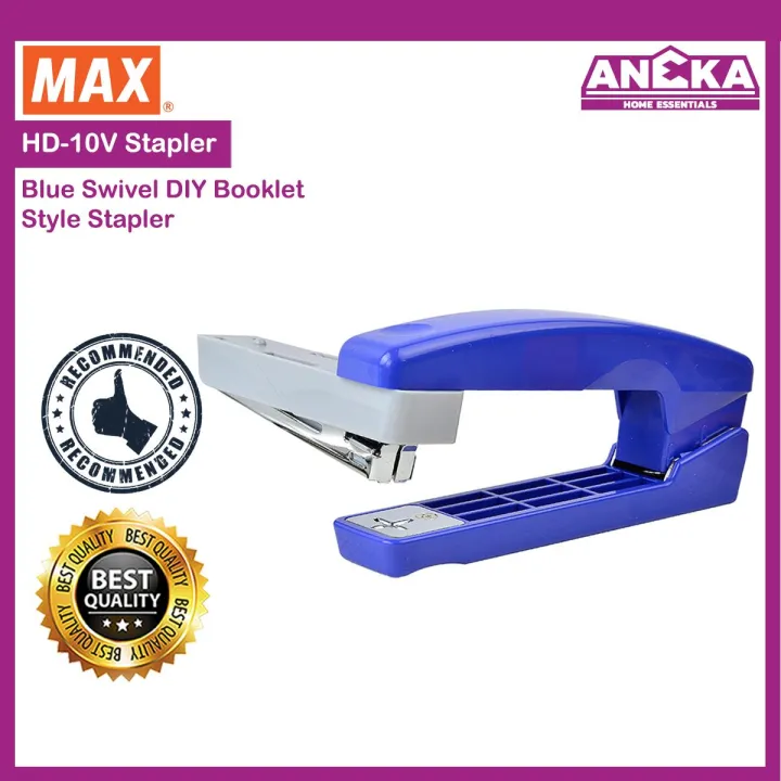 MAX Blue Swivel Booklet DIY Stapler / Heavy Duty Stapler / Office Use Stapler HD-10V (Twist Head ...
