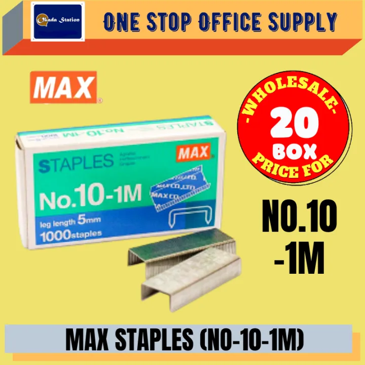 MAX Staples No.10-1M (20 Boxes) / Bullet Stapler / Ubat Stapler / HD-10 ...
