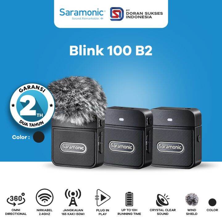 Saramonic Blink 100 B2 Wireless Microphone System | Lazada Indonesia