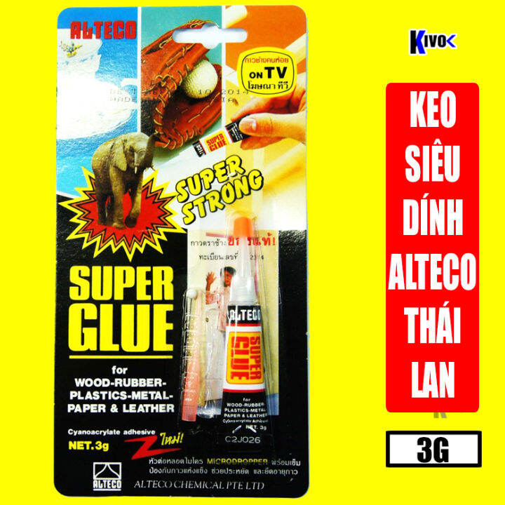 Keo Dán Đa Năng Siêu Dính Siêu Chắc Chắn Super Glue Alteco Con Voi Super Strong Thái Lan 3g ...