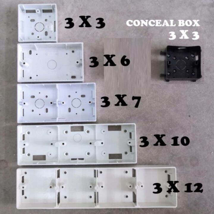 READY STOCK PVC Nut Box Surface / Switch Socket Base Box 3x3 3x6 3x7 ...