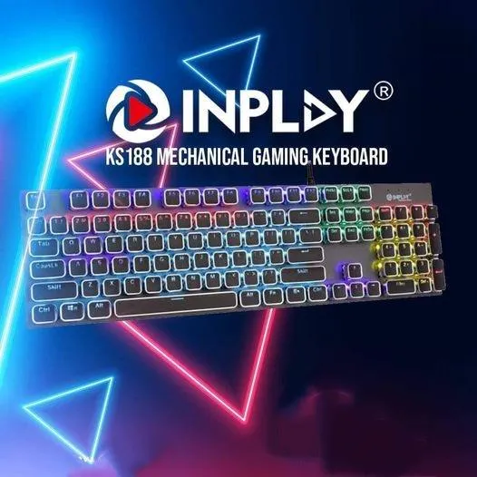 Inplay KS188 Mechanical Rainbow Backlit Wired Gaming Keyboard Colorful ...
