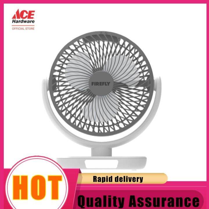 Firefly Rechargeable Fan with Night Light FEL-6114 6''inch- Grey ...