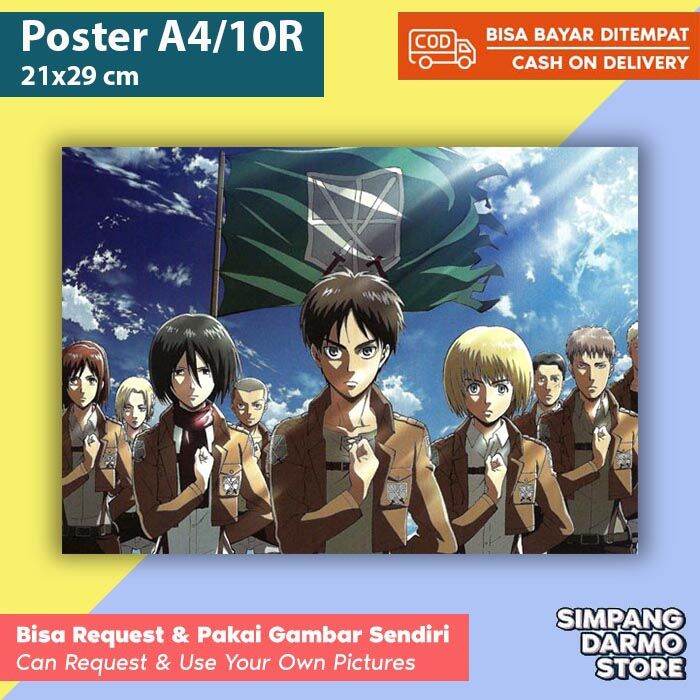 Poster Attack Of Titan Levi Mikasa Ackerman Eren Armin Zeke Erwin Hanji ...