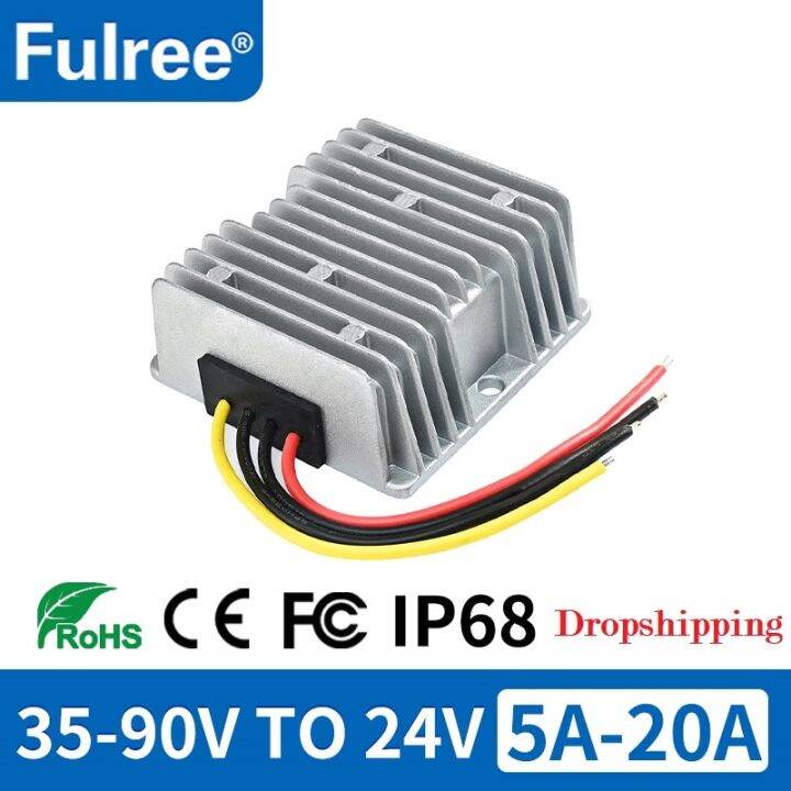 Fulree® 36V 48V 54V 60V 72V to 24V 5A 10A 15A 20A DC DC Step Down Voltage Buck Converter ...