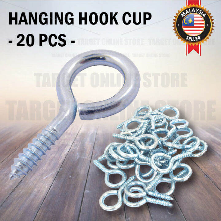 Small Metal Ring Hanging Hooks Frame Eye Cup Self Tapping Screws DIY ...
